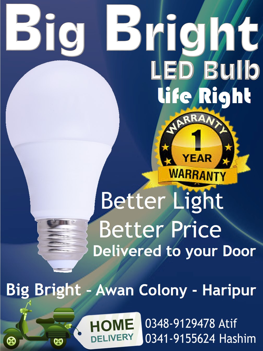 Design for LED Bulb Poster Banner English and Urdu - Haripur Today