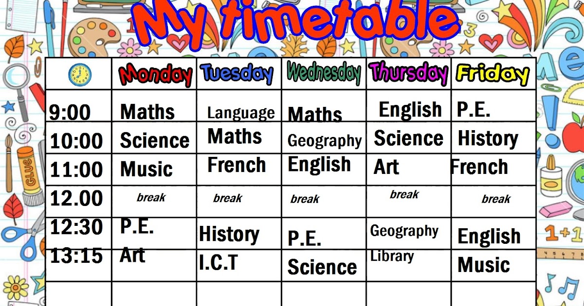 MARZÁN School: 4 Timetable-subjects