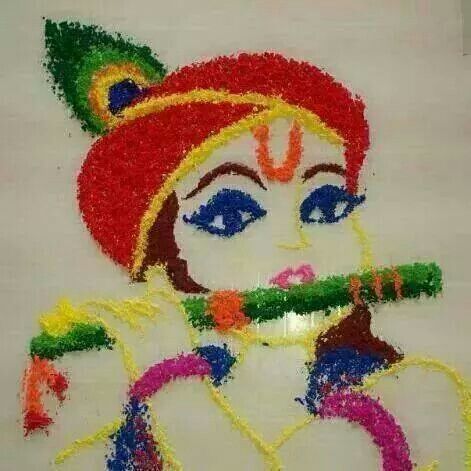 Lord Krishna Rangoli | Lord Krishna Muggulu | Rangoli Designs - 28 ...