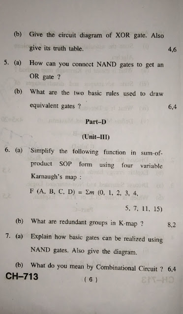 BCA Digital Electronics Question Paper HPU