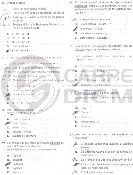 SOLUCIONARIO DEL EXAMEN DE ADMISION UNSA 2020 - 2019 UNIVERSIDAD NACIONAL DE SAN AGUSTIN DE ...