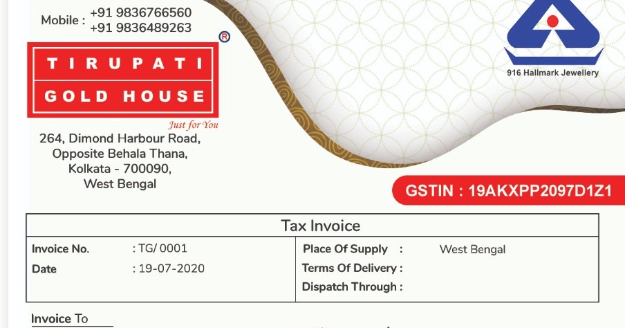 Jewelry Retail Invoice Template ~ Billing Software Guru