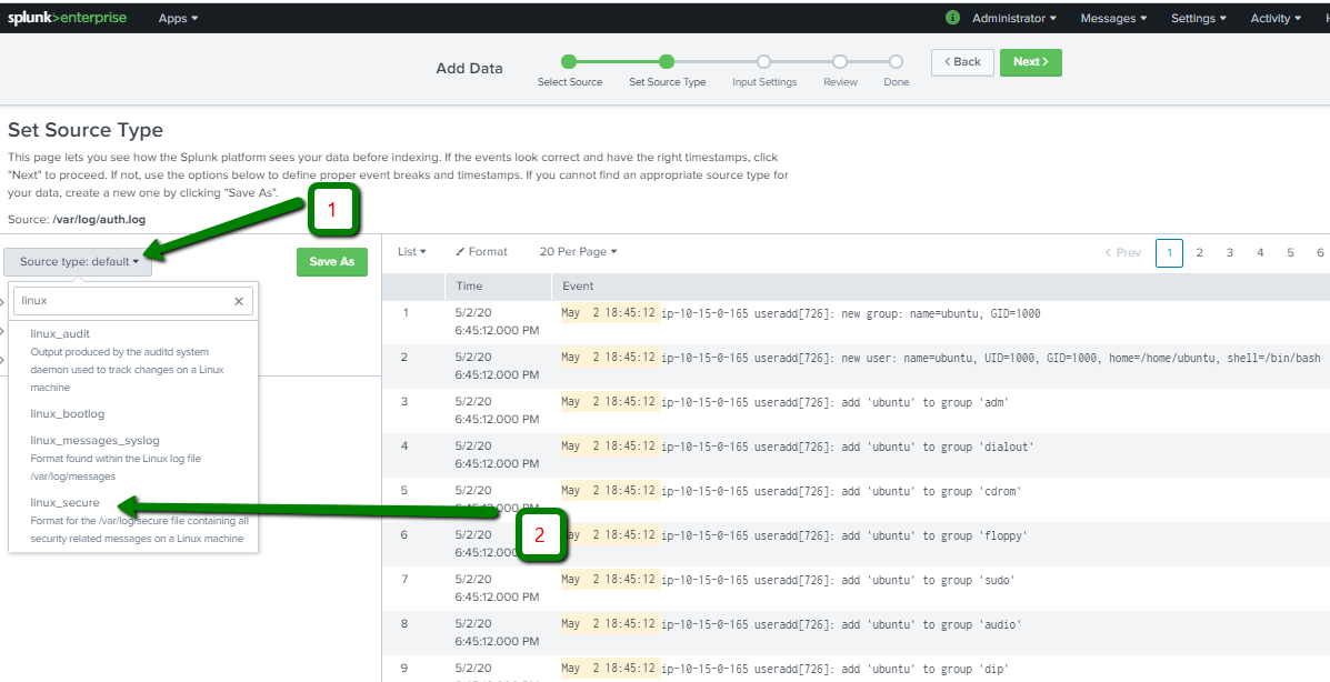 Data onboarding - Splunk