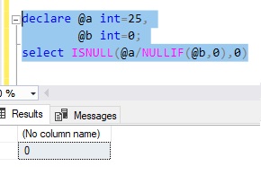 Microsoft Business Intelligence: NULLIF function in sql server