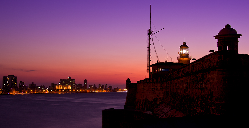 Deborah Sandidge: El Morro Lighthouse, Havana Cuba at twilight...
