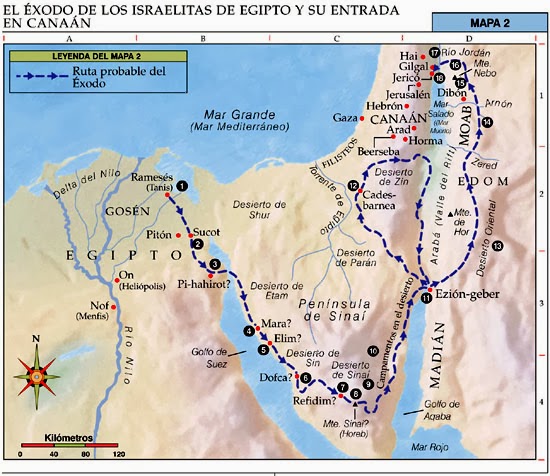 Educar con Jesús: El Éxodo. Mapa del recorrido