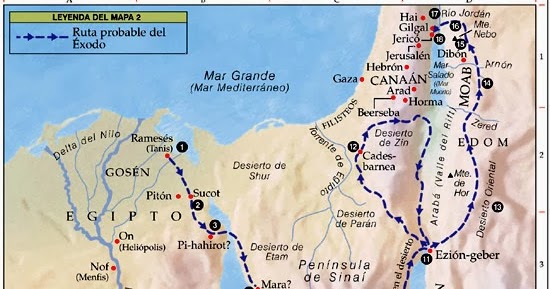 Educar con Jesús: El Éxodo. Mapa del recorrido