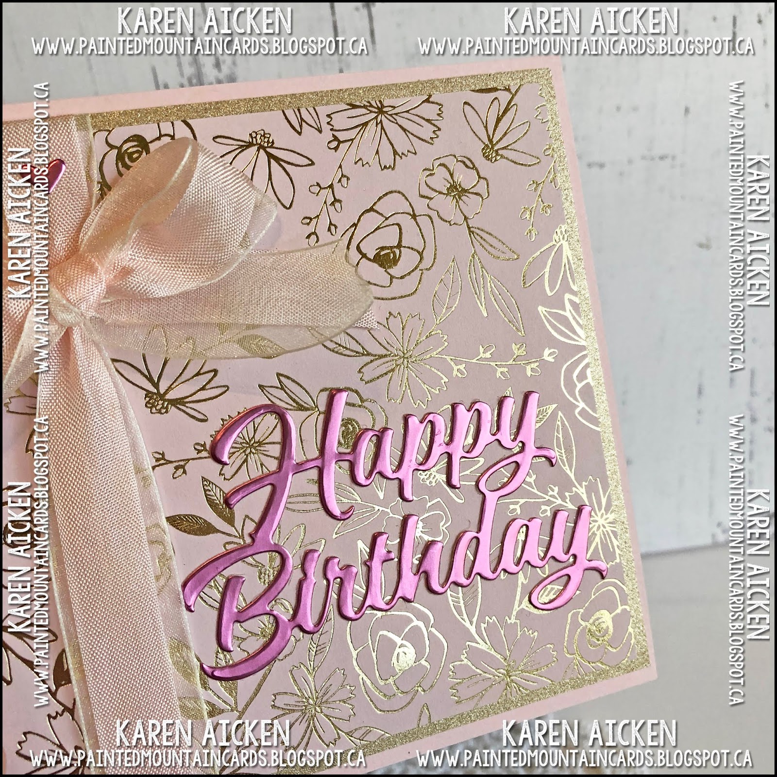 Painted Mountain Cards: Sparkling Gold Gift Pivot Panels Pop Up Card