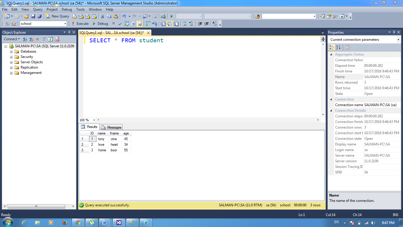 Learn and use : How can we connect SQL server with visual studio Learn and use : How can we connect SQL server with visual studio