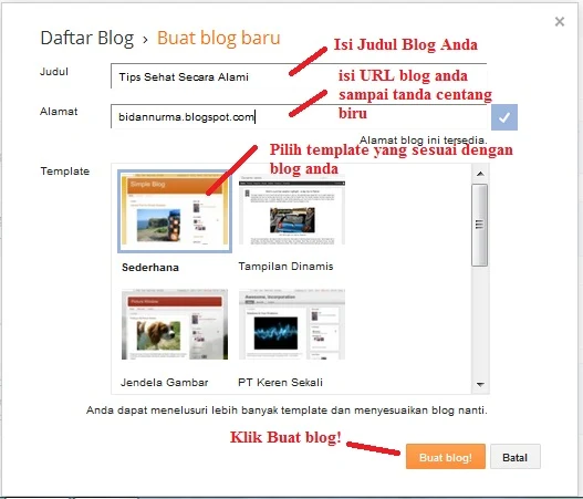 Cara Membuat Blog Gratis Di Blogger Cara Membuat Blog Gratis Di Blogger - Udin Blog