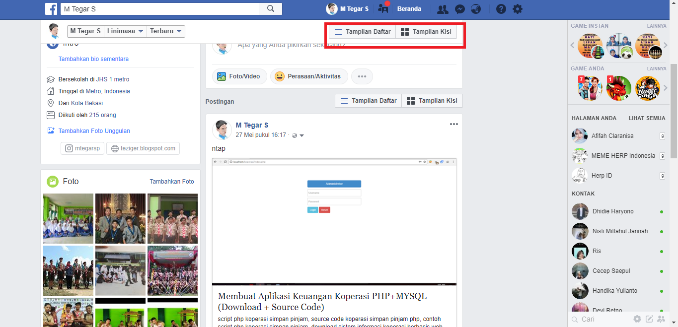 Grid View: Tampilan Terbaru Pada Profil Facebook - Teziger Blog