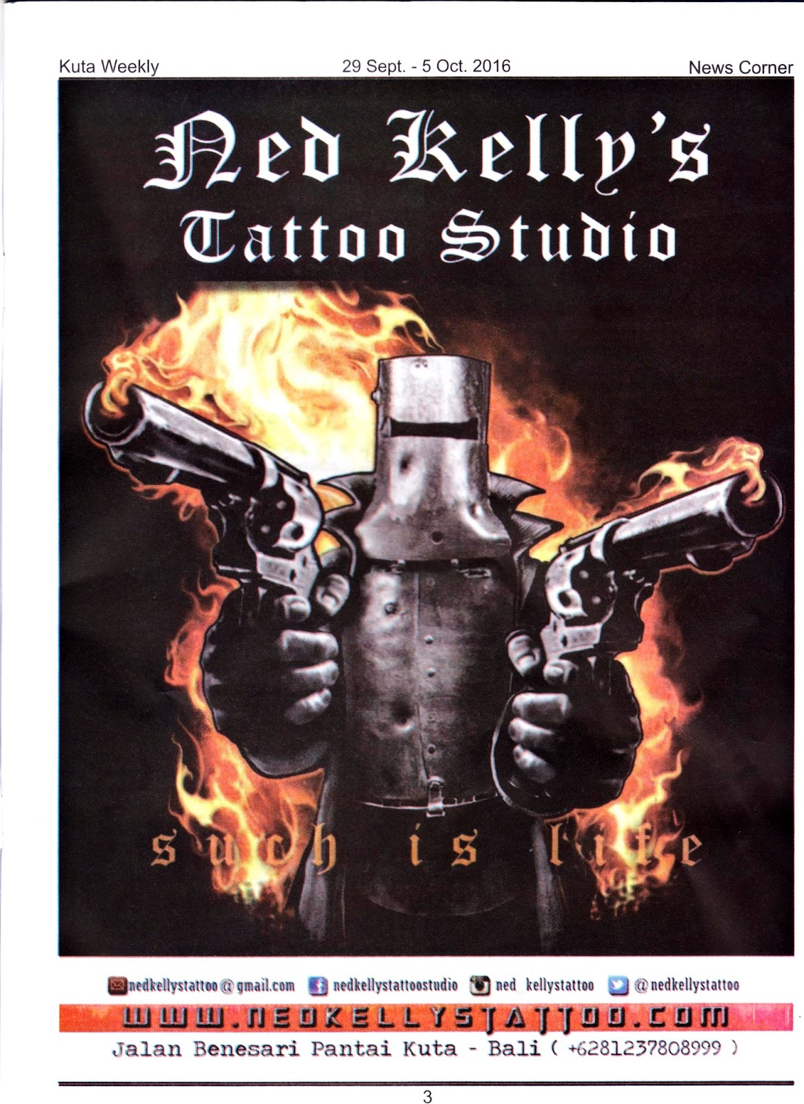 Little Darwin: NED KELLY STICKS UP BALI