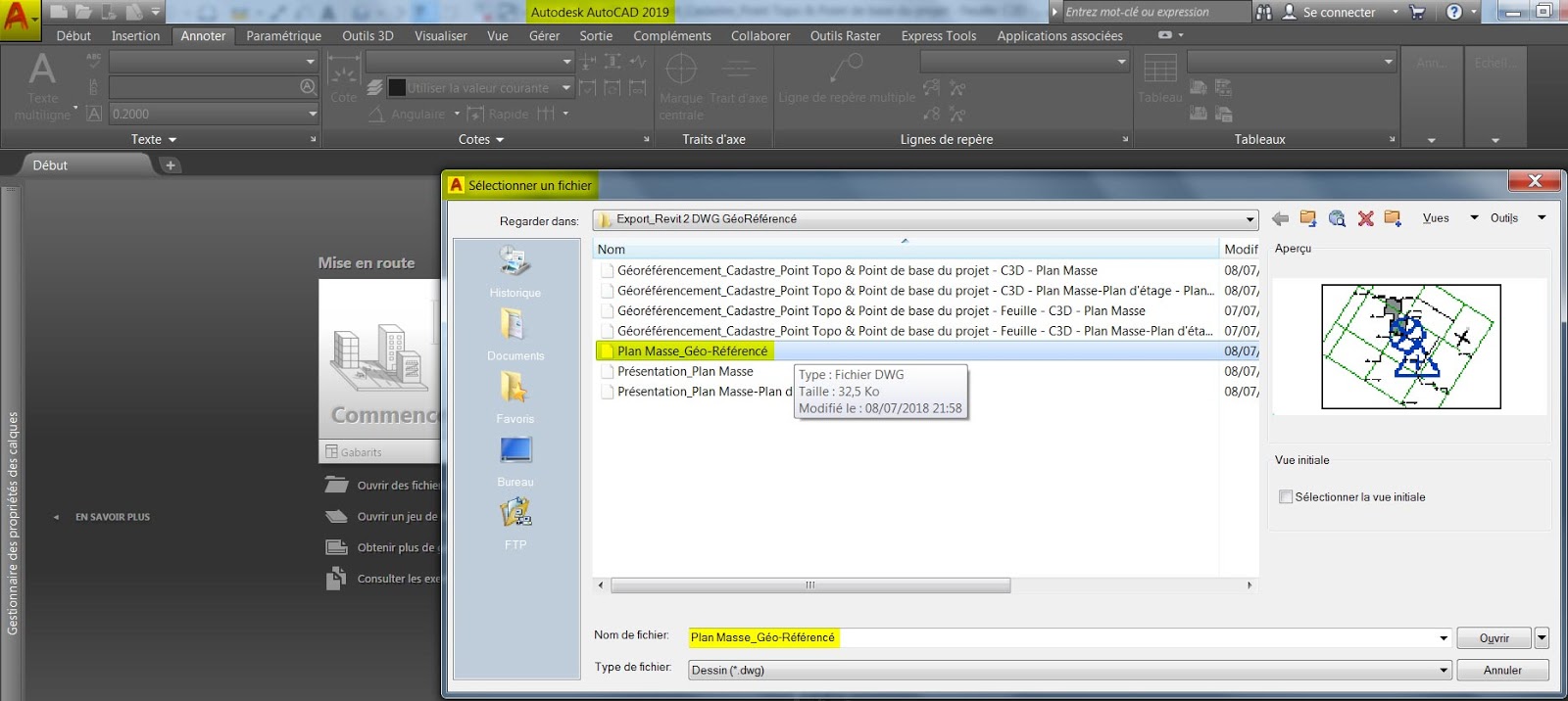 Revit-Mémo: Revit & Autocad 2019_Géo-Référencement & Présentation