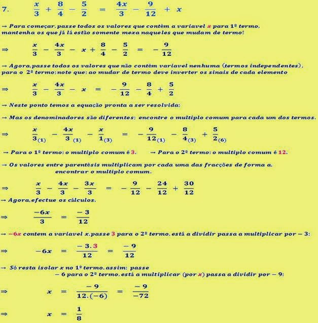 Aprender Matemática: EQUAÇOES