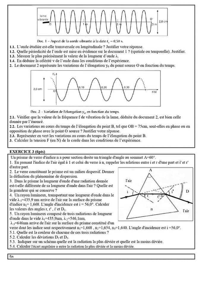 controle 1 physique-chimie semestre 1 2bac international