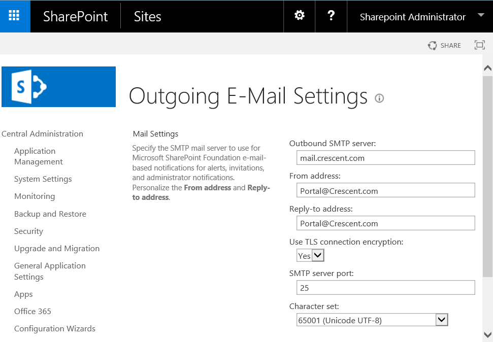 Set Outgoing E Mail Settings For Sharepoint Central Admin Using Powershell Sharepoint Diary