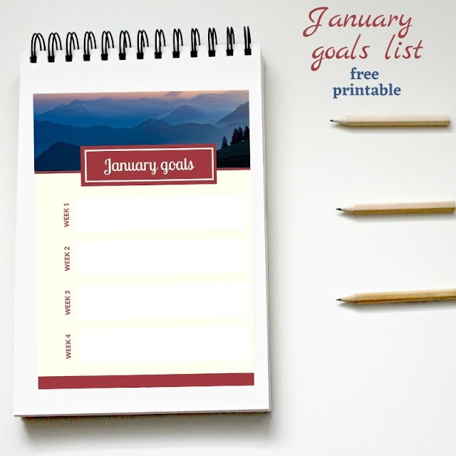 January goals list - free printable |Keeping it Real