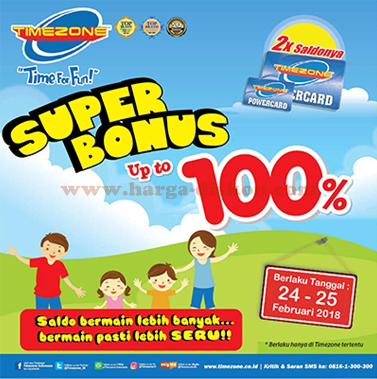 Promo TIMEZONE Terbaru Super Bonus up to 100%.