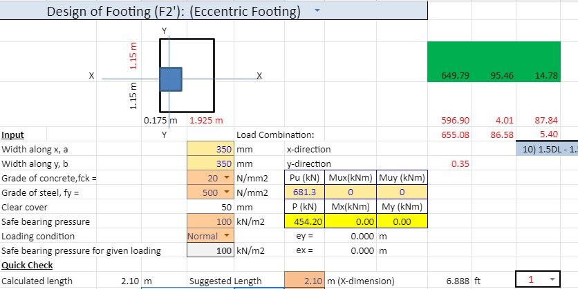 Excel Spread Sheet Design For Footing Column Beam and Staircase ~ CIVIL ...