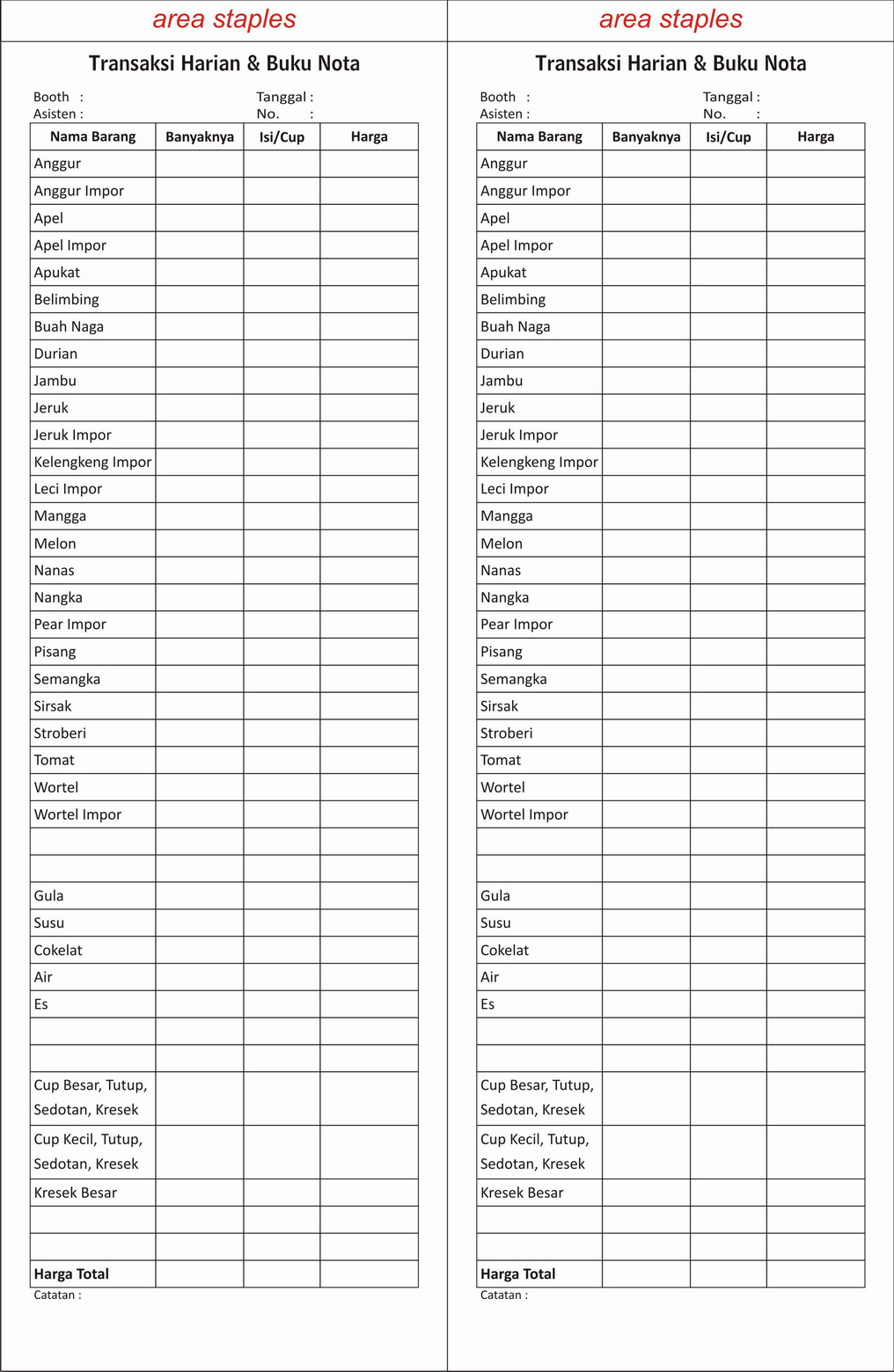 Contoh Nota Bon Kosong | Percetakan di Malang | Cetak murah dan ...