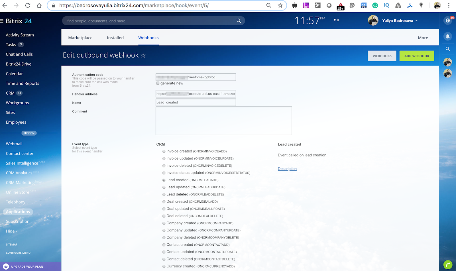 Aws Lambda And Api Gateway For Bitrix24 Webhook Processing