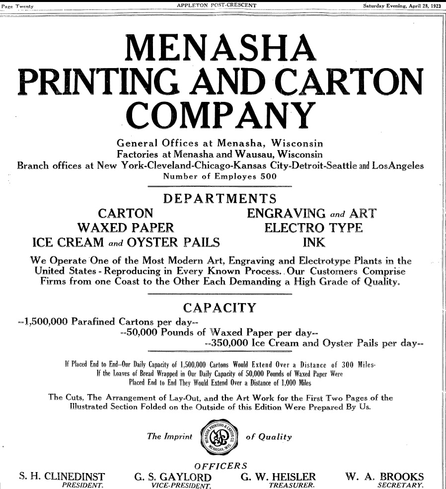 MENASHA: Engraving and Electrotyping
