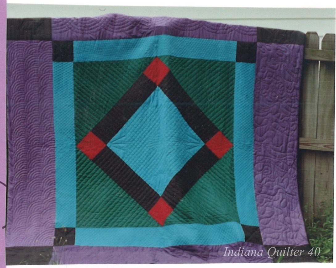 Indiana Quilter 40: AMISH CENTER DIAMOND (Handquilted)