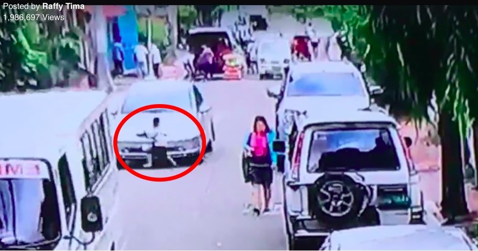 CCTV footage of a young boy ran over by a car along a street in QC goes ...