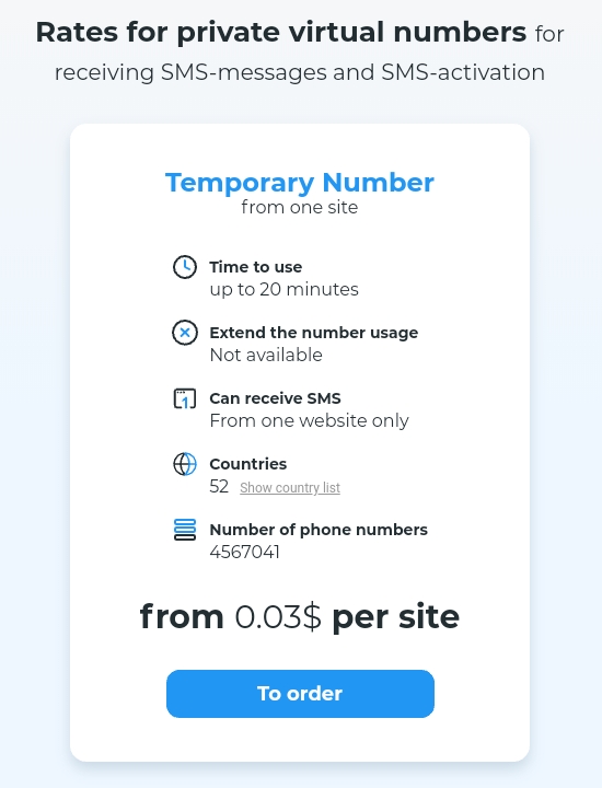 Receiving SMS online