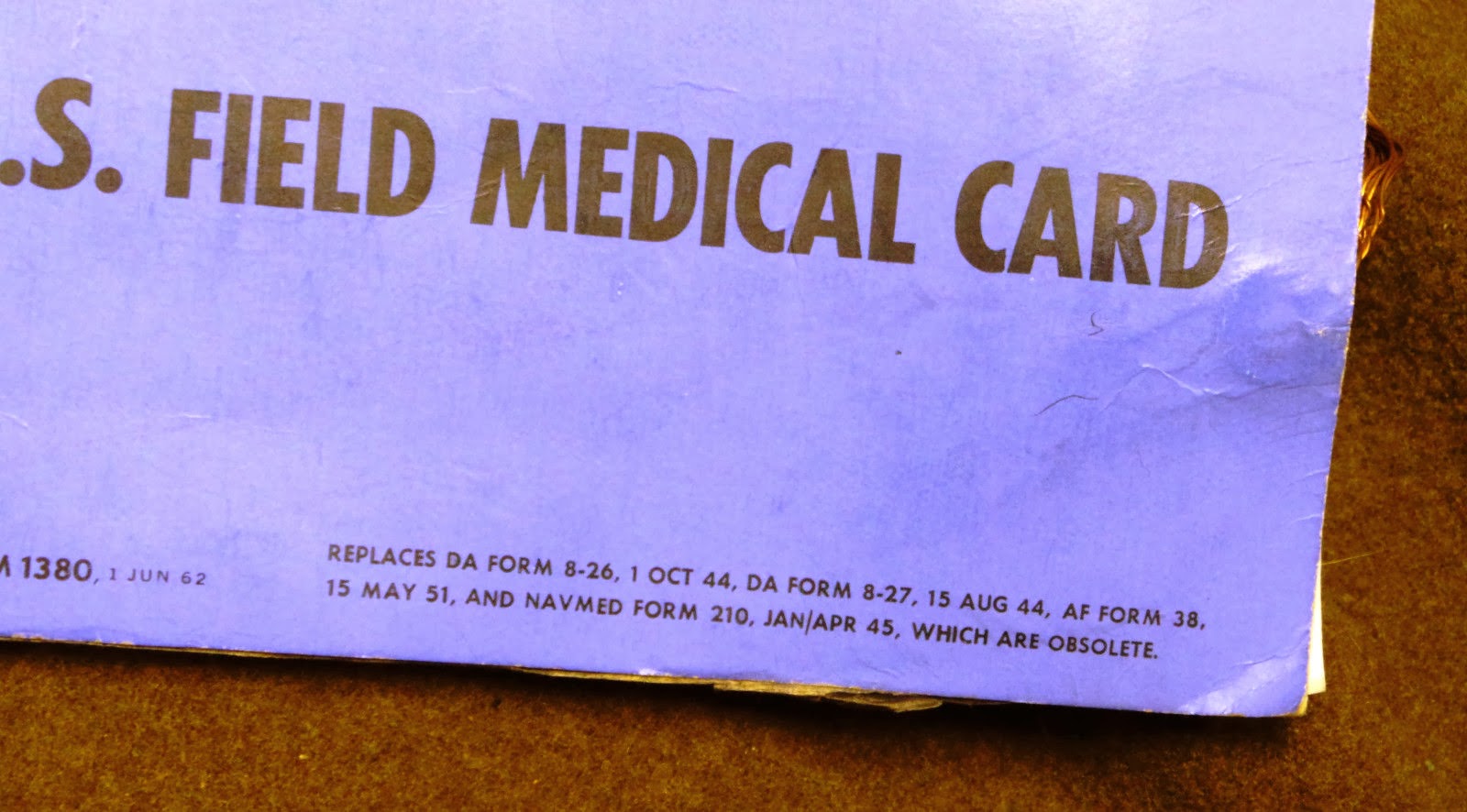 Webbingbabel: US Army / USMC Field Medical Cards