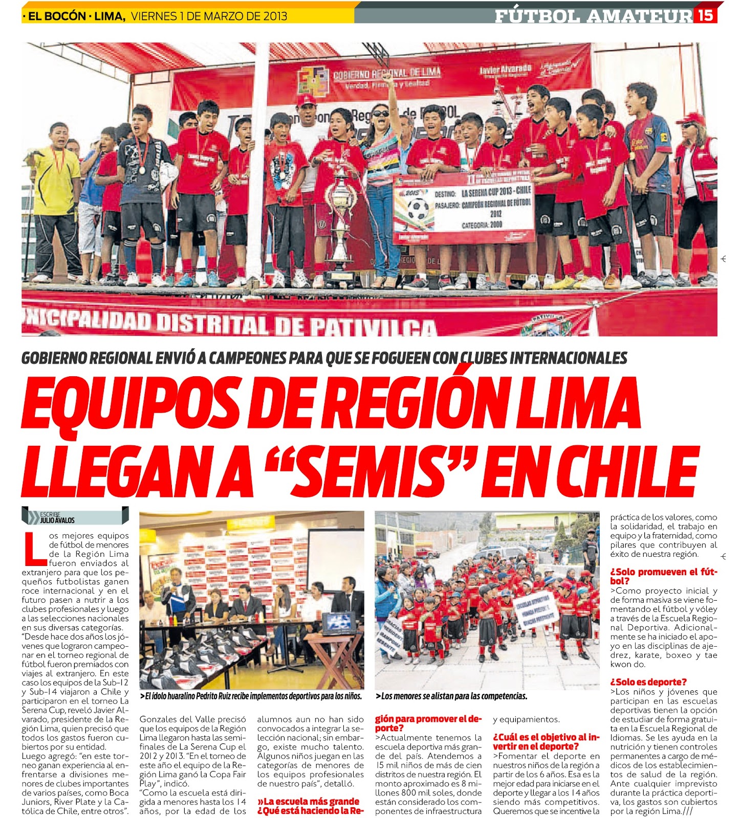 GRUPO DEPRIMERA.COM: DIARIO DEPORTIVO “EL BOCÓN” DESTACA ÚLTIMOS LOGROS ...