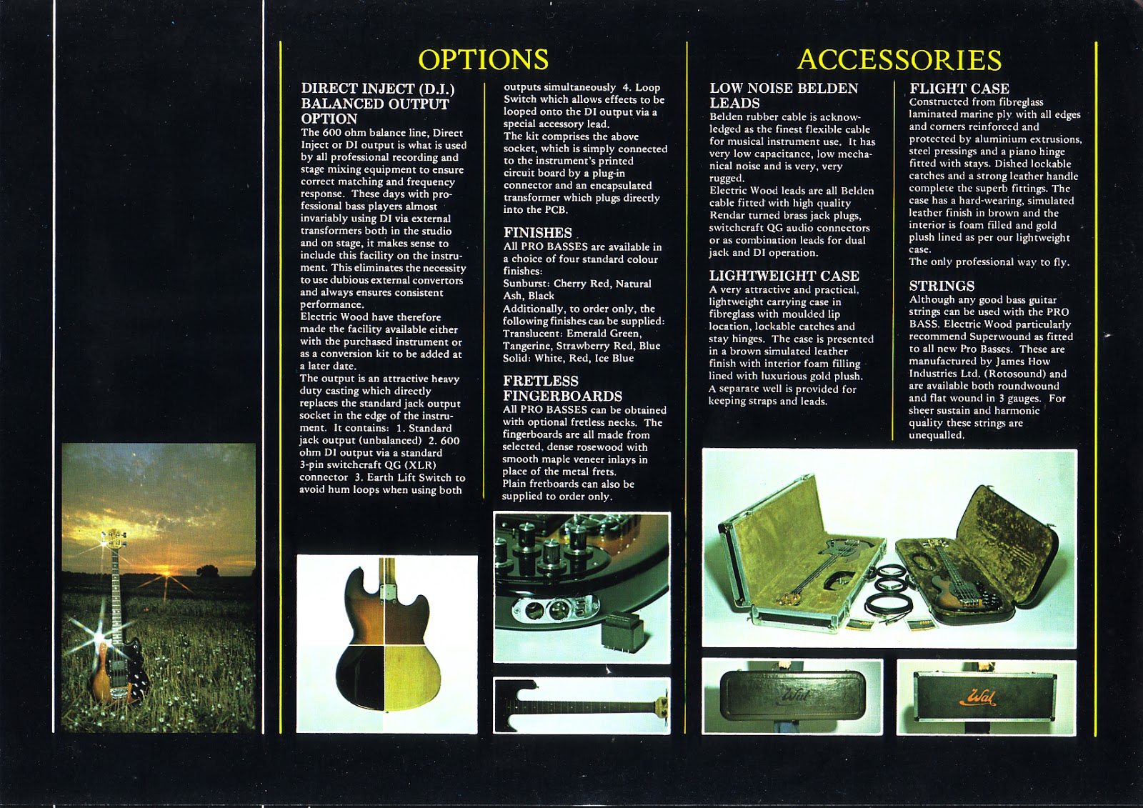 A HISTORY OF WAL BASSES: "Production line" basses (The Pro Series Basses)