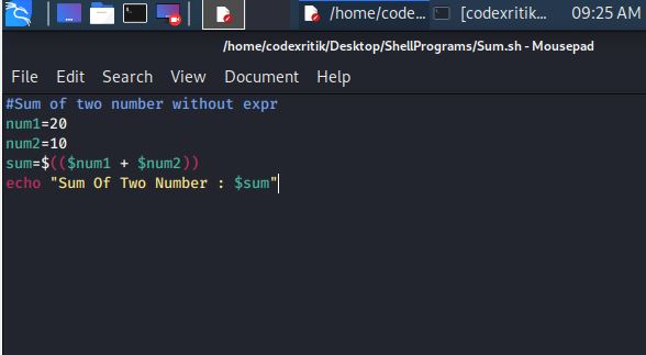 Sum Of Two Variables Without Using Expr In Shell Script Codexritik Codexritik