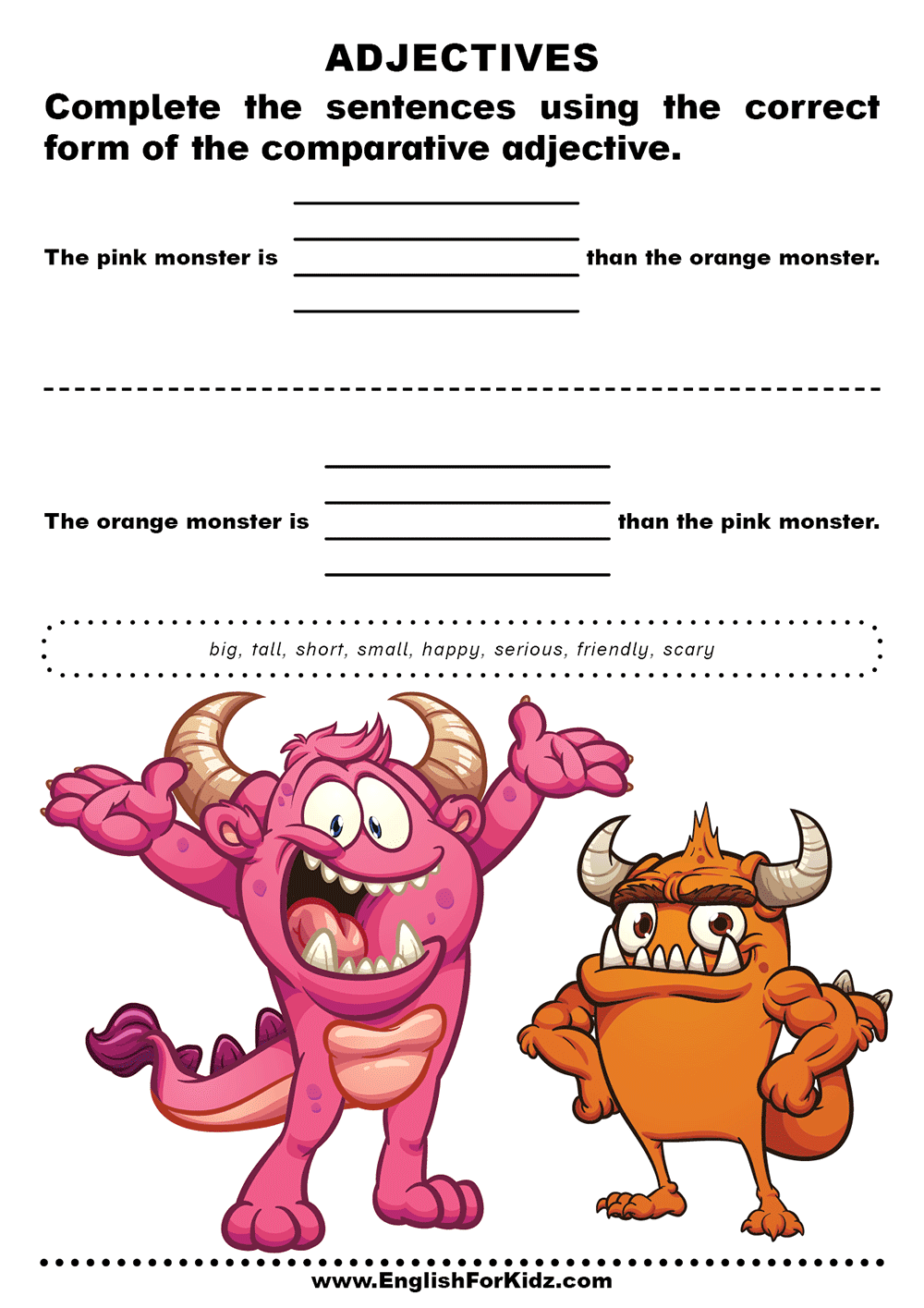 Adjectives Worksheets and Exercises