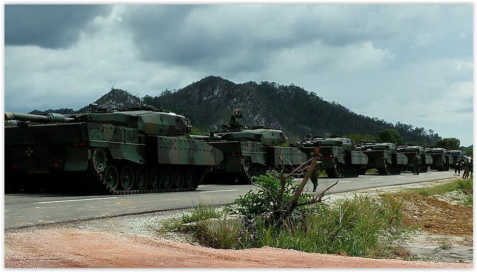 Barisan MBT Leopard 2RI TNI AD di Natuna