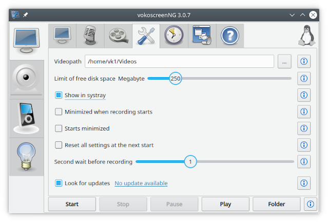 برنامج Vokoscreen-NG تصوير الشاشة في لينكس وويندوز
