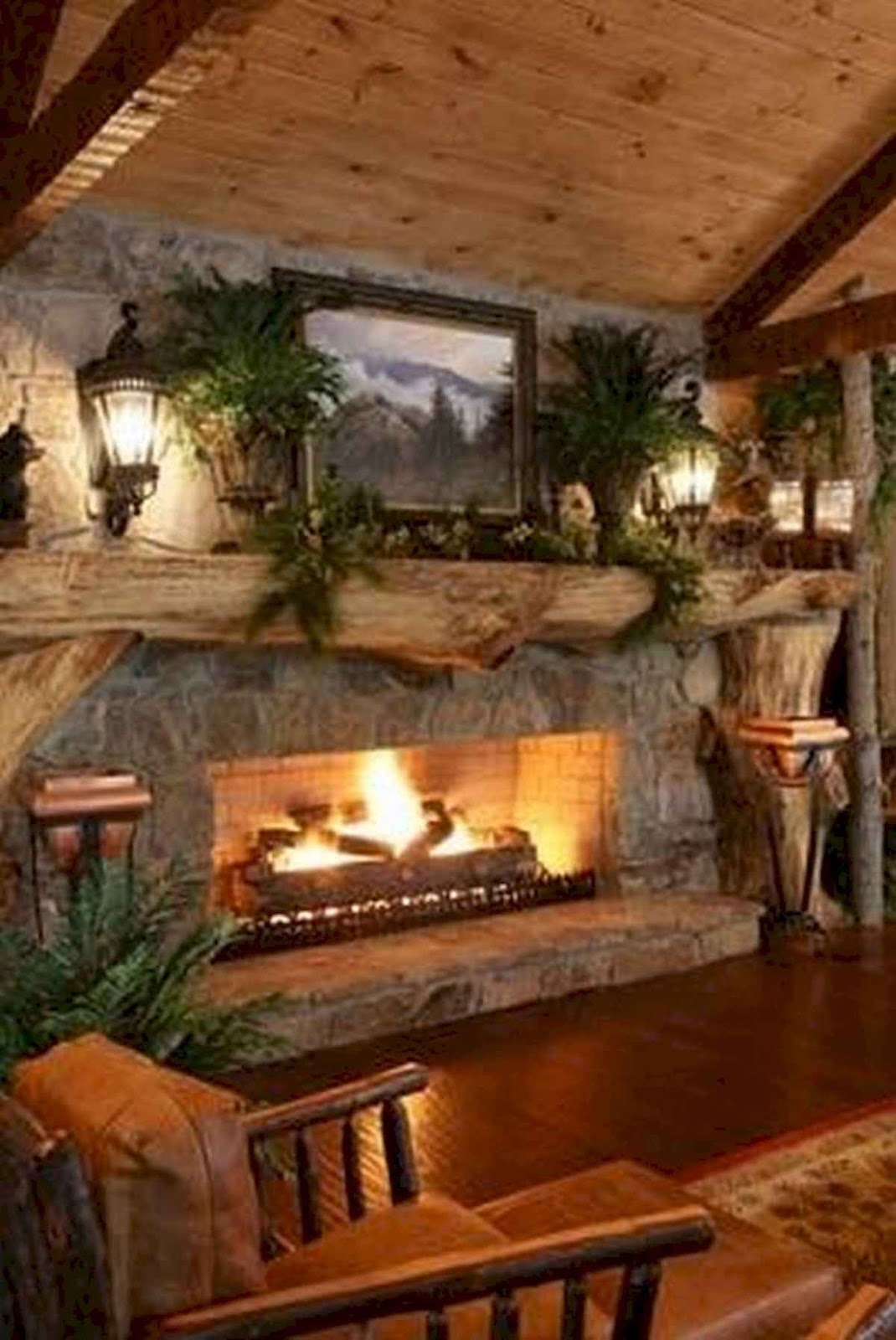 50 Exotic Traditional Fireplace Cabin To Create A Romantic Atmosphere ...