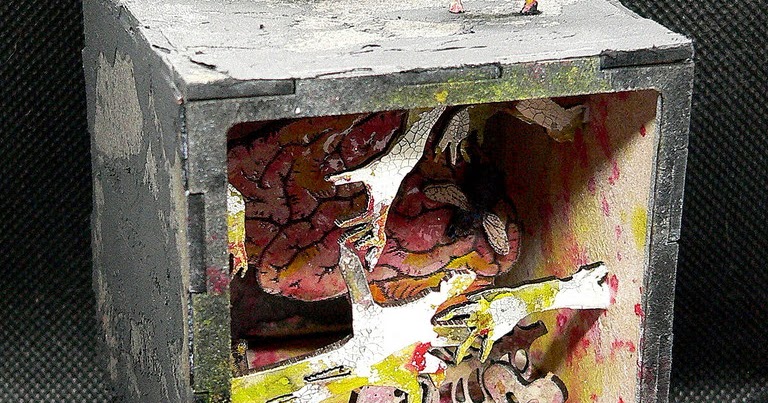 Calico Craft Parts: Go for the Brain! - a Zombie Shadow Box - by Claudia