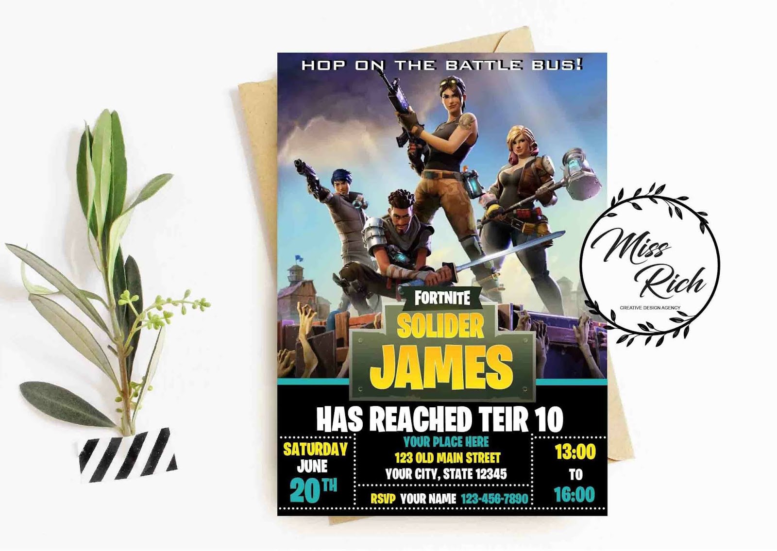 FORTNITE INVITATION - Miss Rich