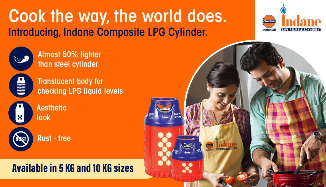 Indian Oil: The All-New Composite LPG Cylinders from Indane - Leading ...