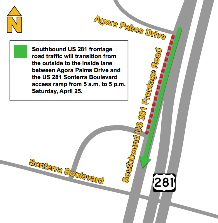 Go Ahead!: Weekend Traffic Switch of the Southbound US 281 Frontage ...