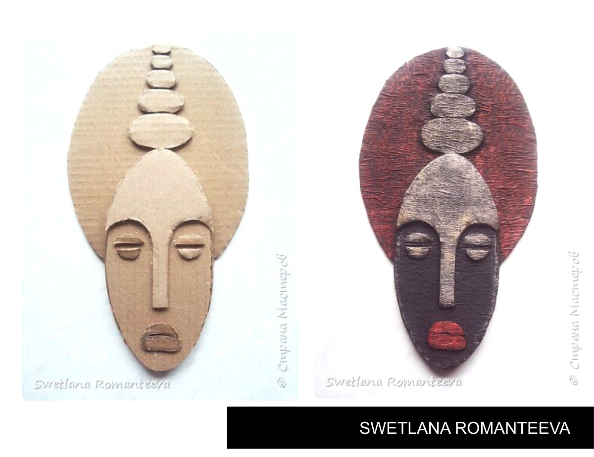 Tutorial de Artesanías: Máscaras africanas en cartón