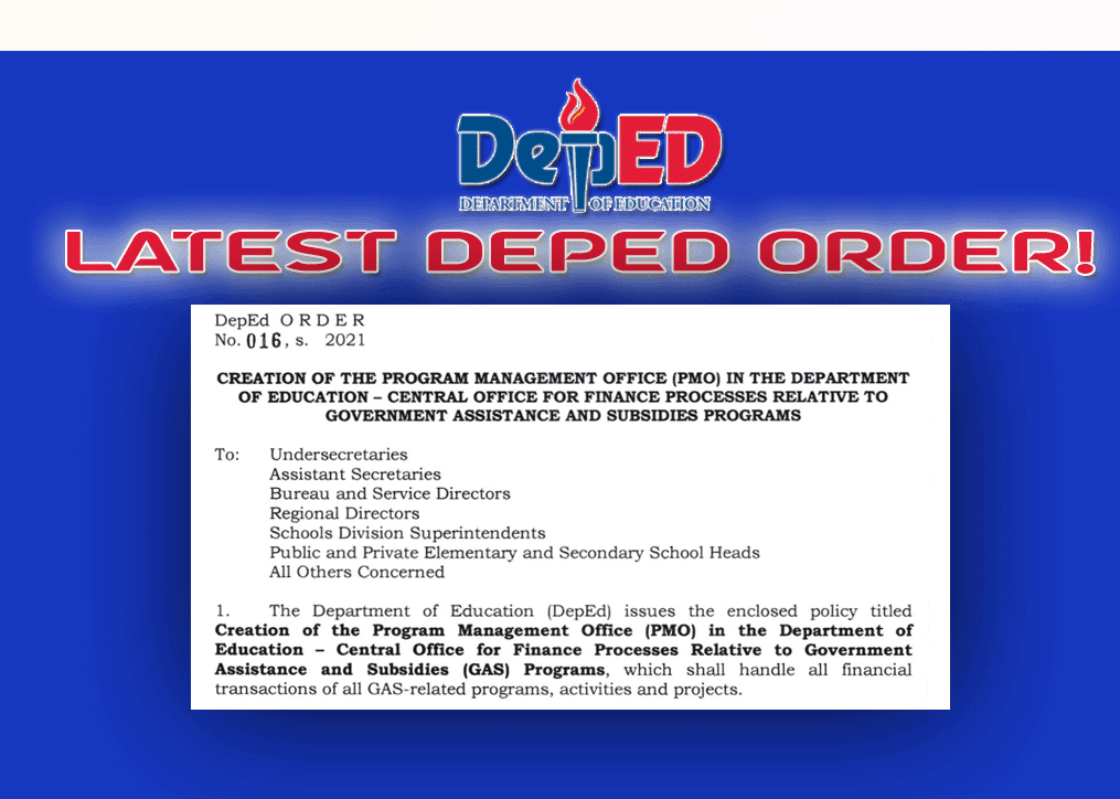 Latest DepEd Order: Creation of the Program Management Office (PMO) for ...