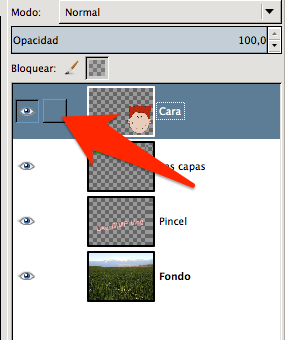 Usa GIMP: Capas: lo que nos encontramos en su pestaña.