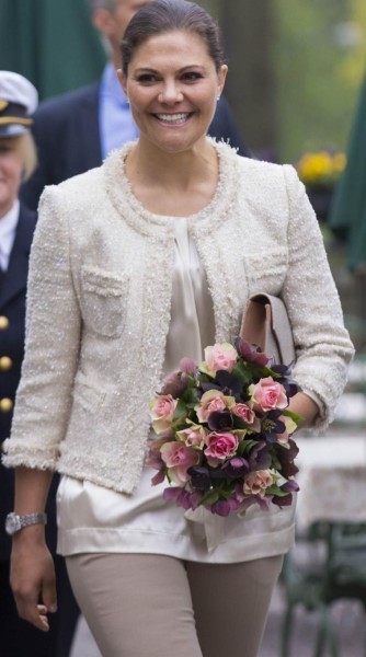 Princess Victoria attends a meeting in Stockholm