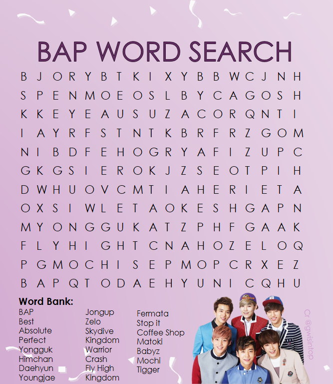 A RANDOM BLOG: BAP Word Search!