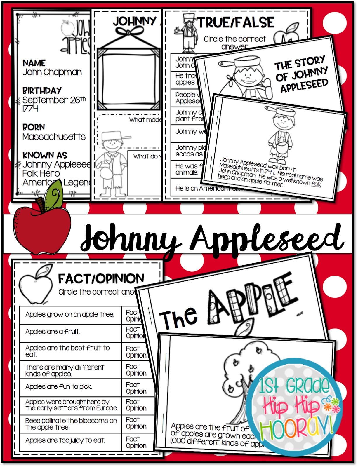 1st Grade Hip Hip Hooray!: September...Johnny Appleseed, Apples and ...