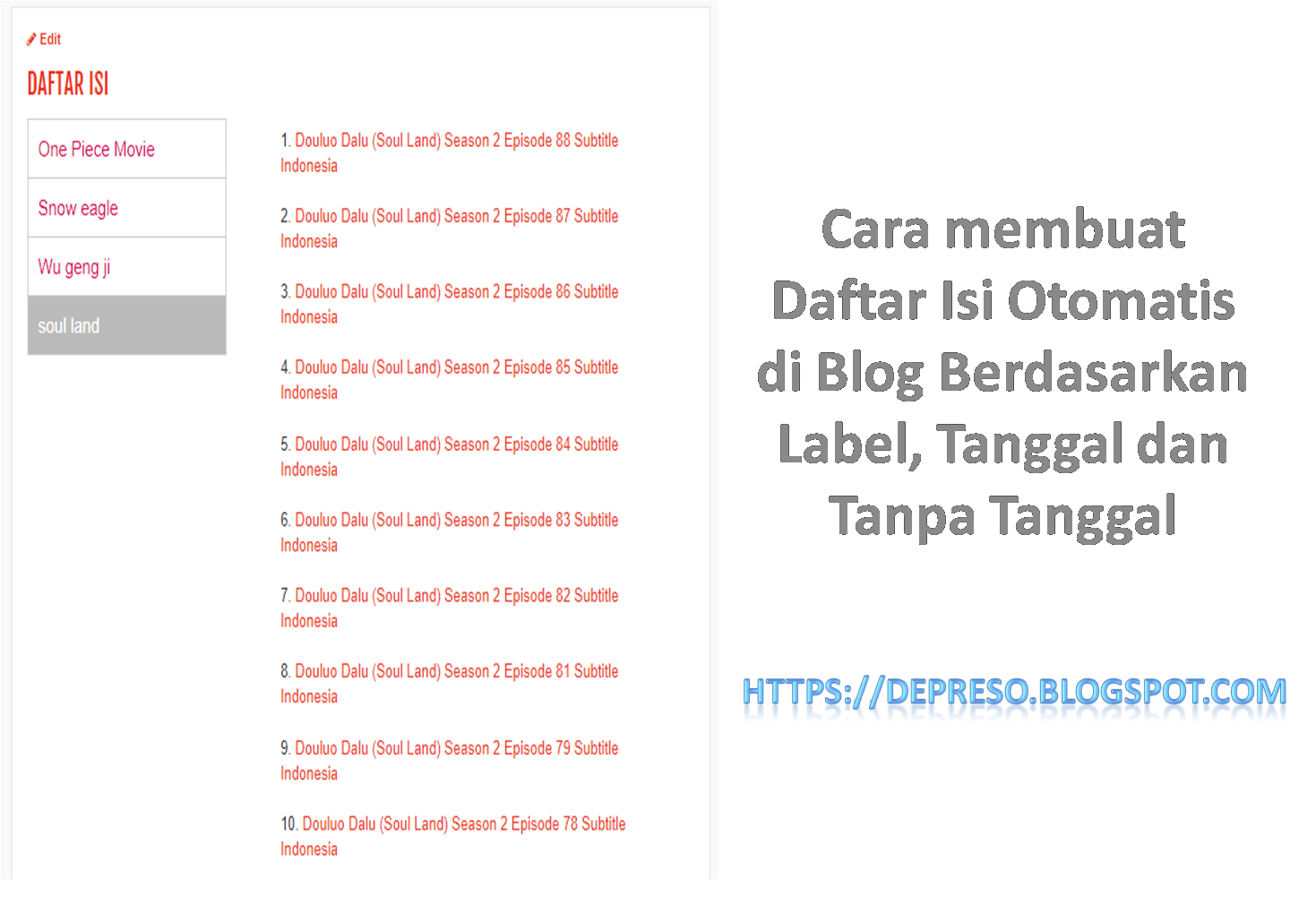 4 Cara Membuat Daftar Isi di Artikel Blogger - No 4 Paling Keren ...