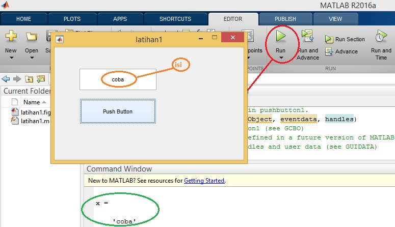 S.A.K: Edit Text, Static Text, dan Push Button GUI Matlab