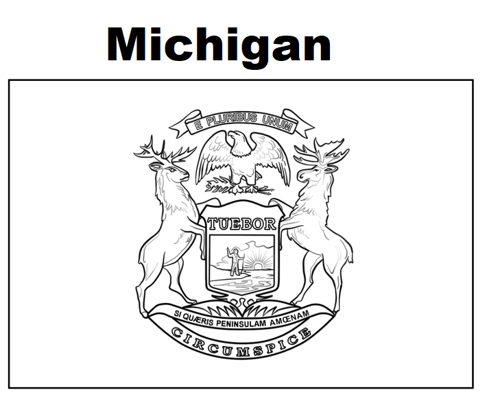 Geography Blog: Flag of Michigan coloring page